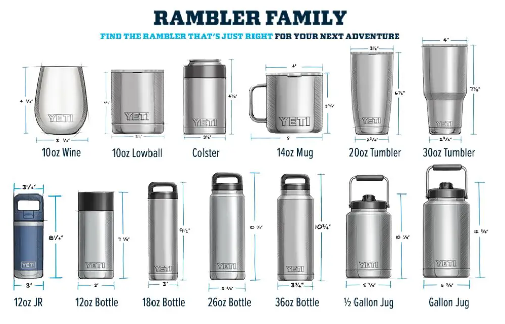 Yeti rambler cups and bottles all sizes and capacities The Cooler Box