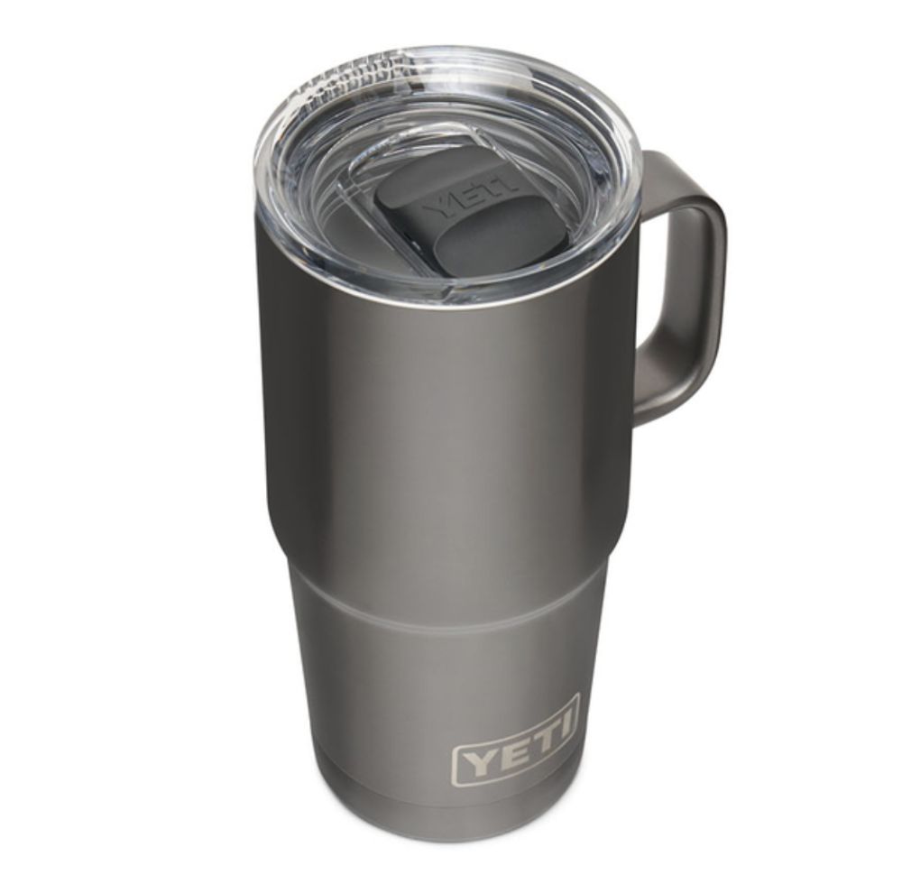 Yeti 20 oz travel mug with handle tumbler cup stronghold lid grey